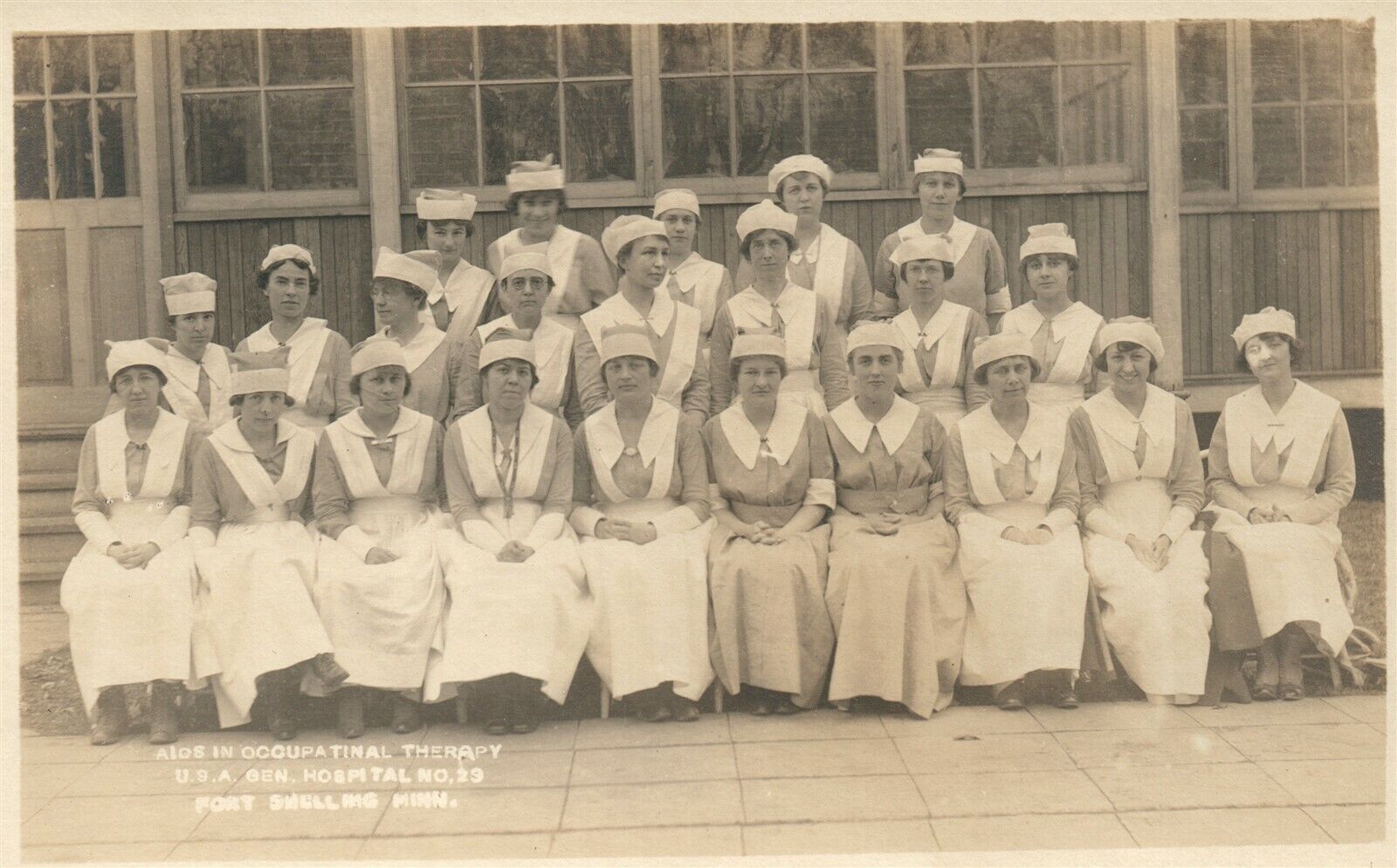 USA GENERAL HOSPITAL NURSES FORT SNELLING MN ANTIQUE REAL PHOTO POSTCA ...