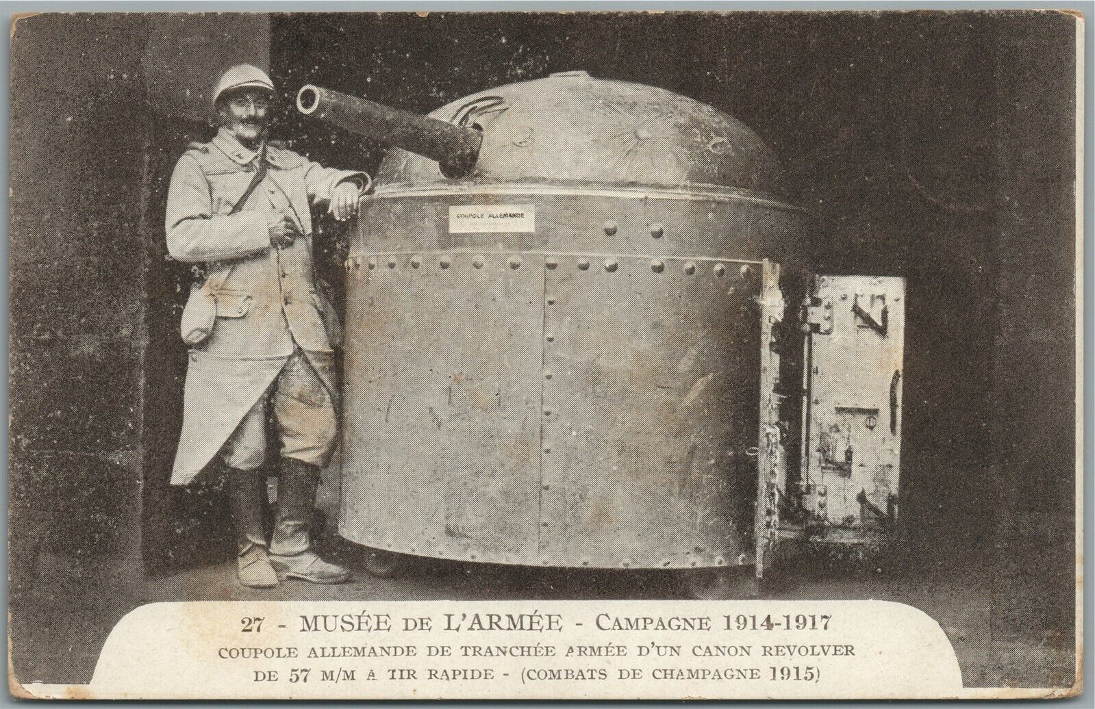 CAPTURED GERMAN REVOLVER CANNON in FRENCH ARMY MUSEUM ANTIQUE POSTCARD ...